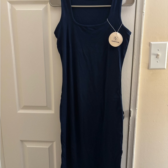 Amazon | Dresses | Navy Blue Midi Dress | Poshmark